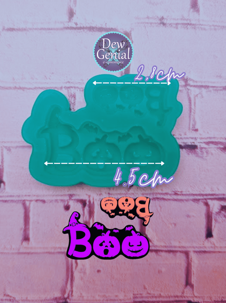 Molde De Silicona Halloween Letrero Boo X2 Mini DG-1127 | DewGenial
