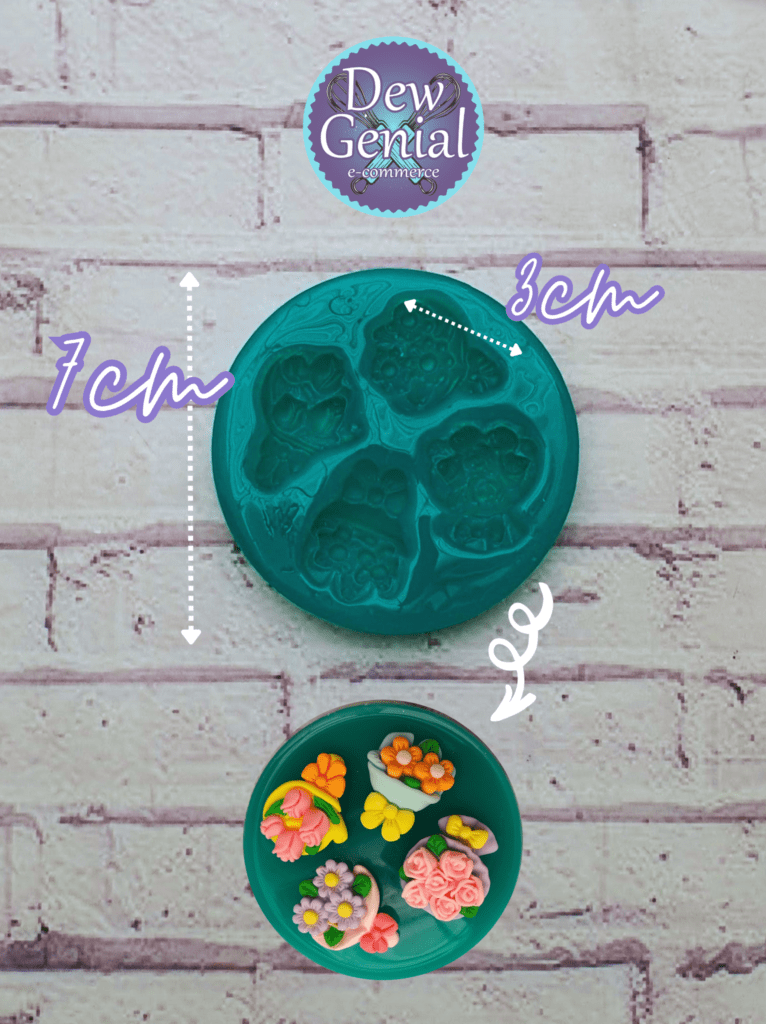 Molde De Silicona Ramo De Rosas Y Flores X4 DG-1150 | DewGenial