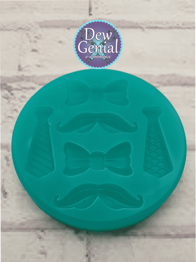 Molde de Silicona Corbata Bigotes y Corbatin DG-1027 | DewGenial