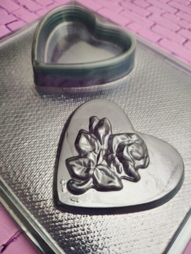 Molde para Chocolatina Cofre Corazon Rosa Tallo | DewGenial
